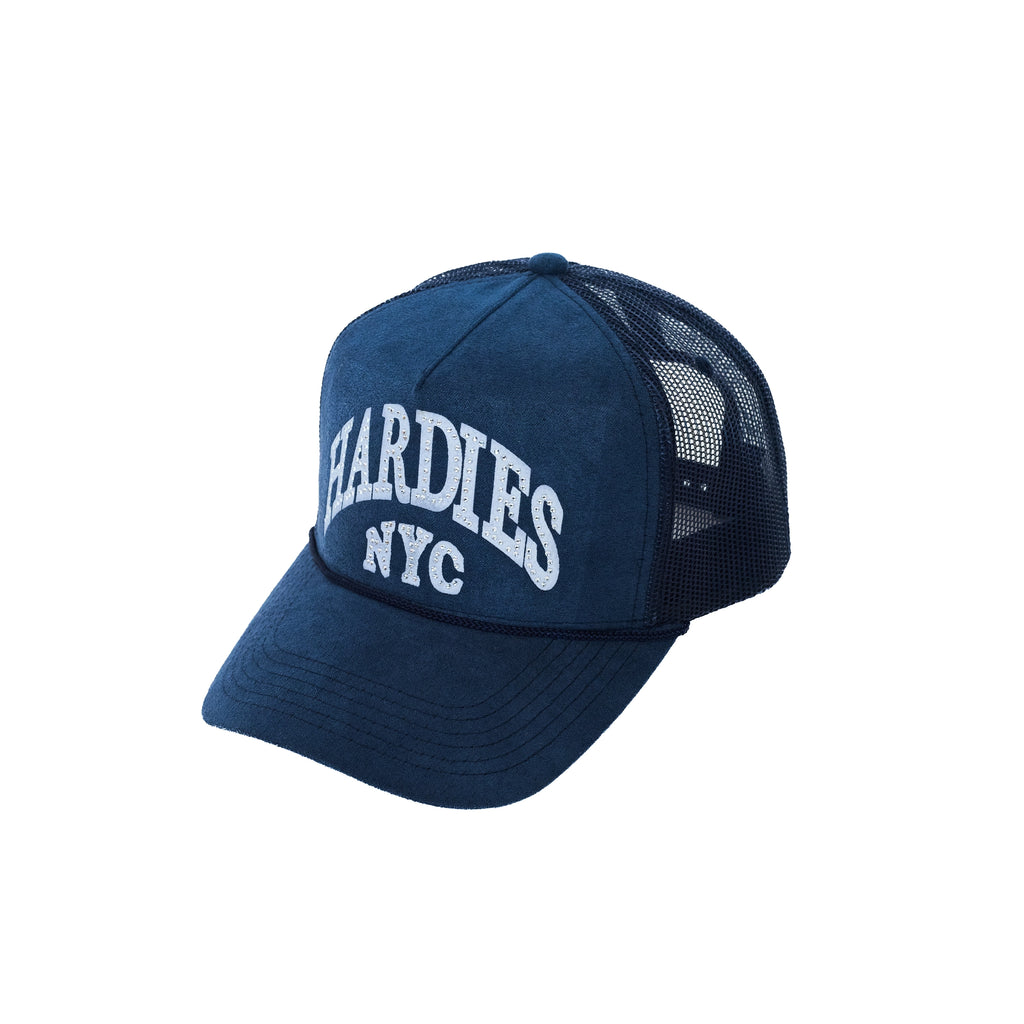 HARDIES HARDWARE - CURVE TRUCKER HATS SUEDE "NAVY" – Lacquer