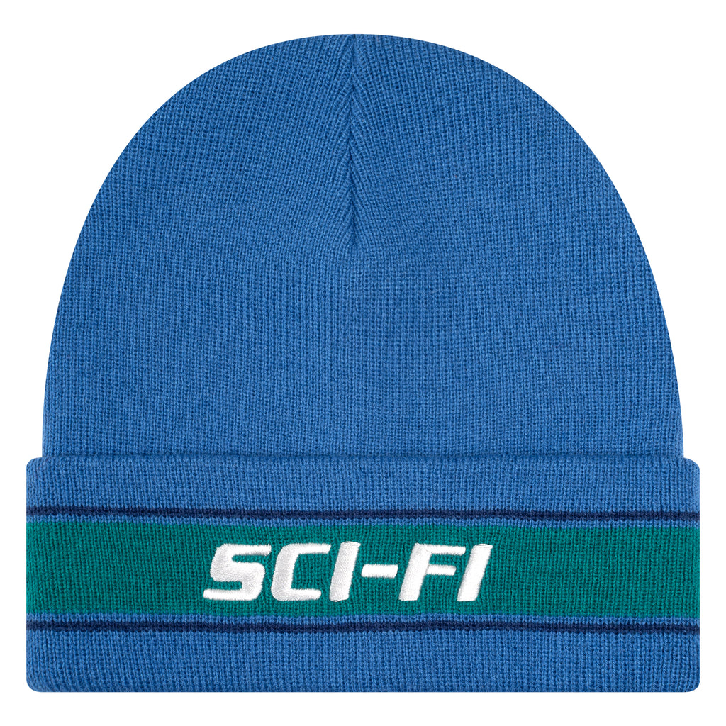 SCI-FI FANTASY - STRIPE LOGO BEANIE "BLUE" – Lacquer